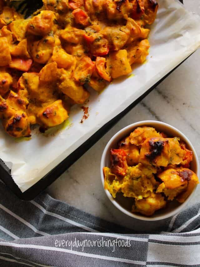 Oven-Baked Paneer Curry Recipe - Baked Indian Cottage Cheese