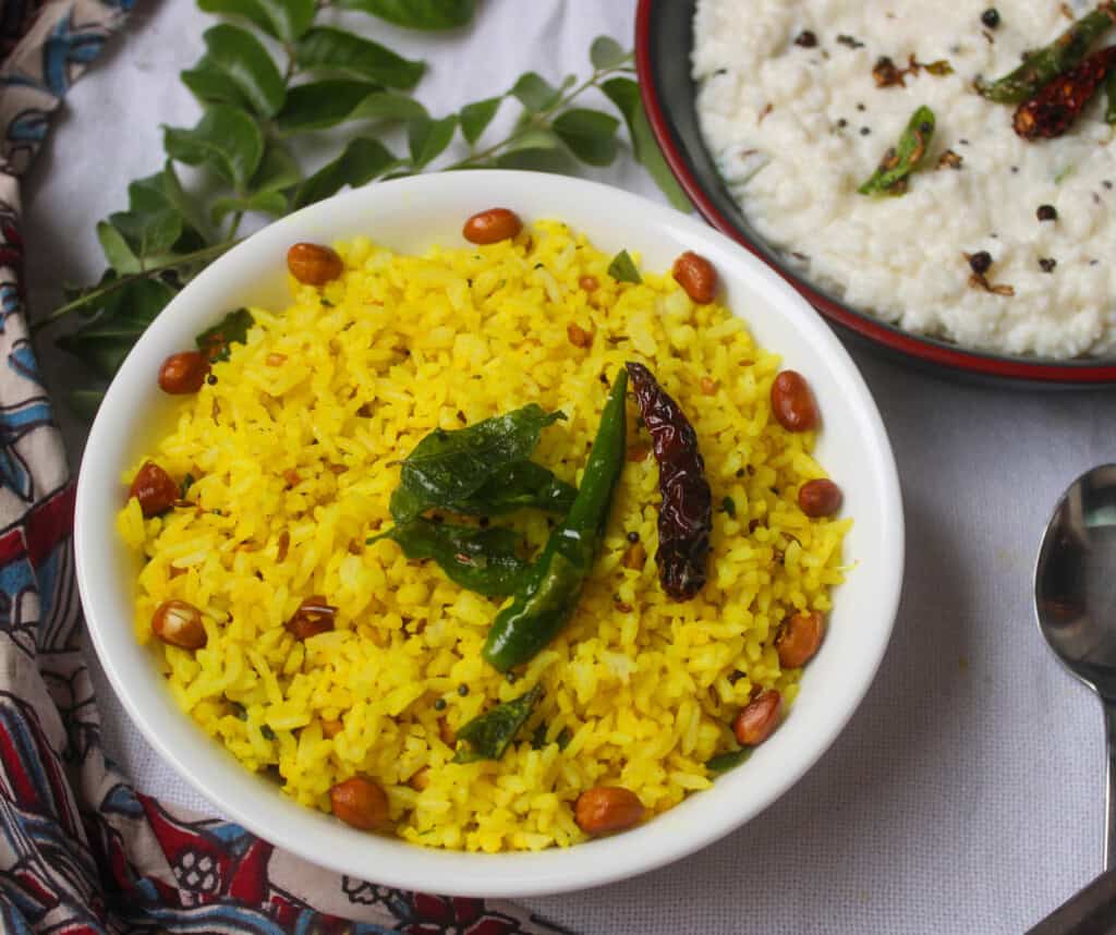 Indian Lemon Rice Recipe - Quick & Tangy Leftover Rice - Everyday ...