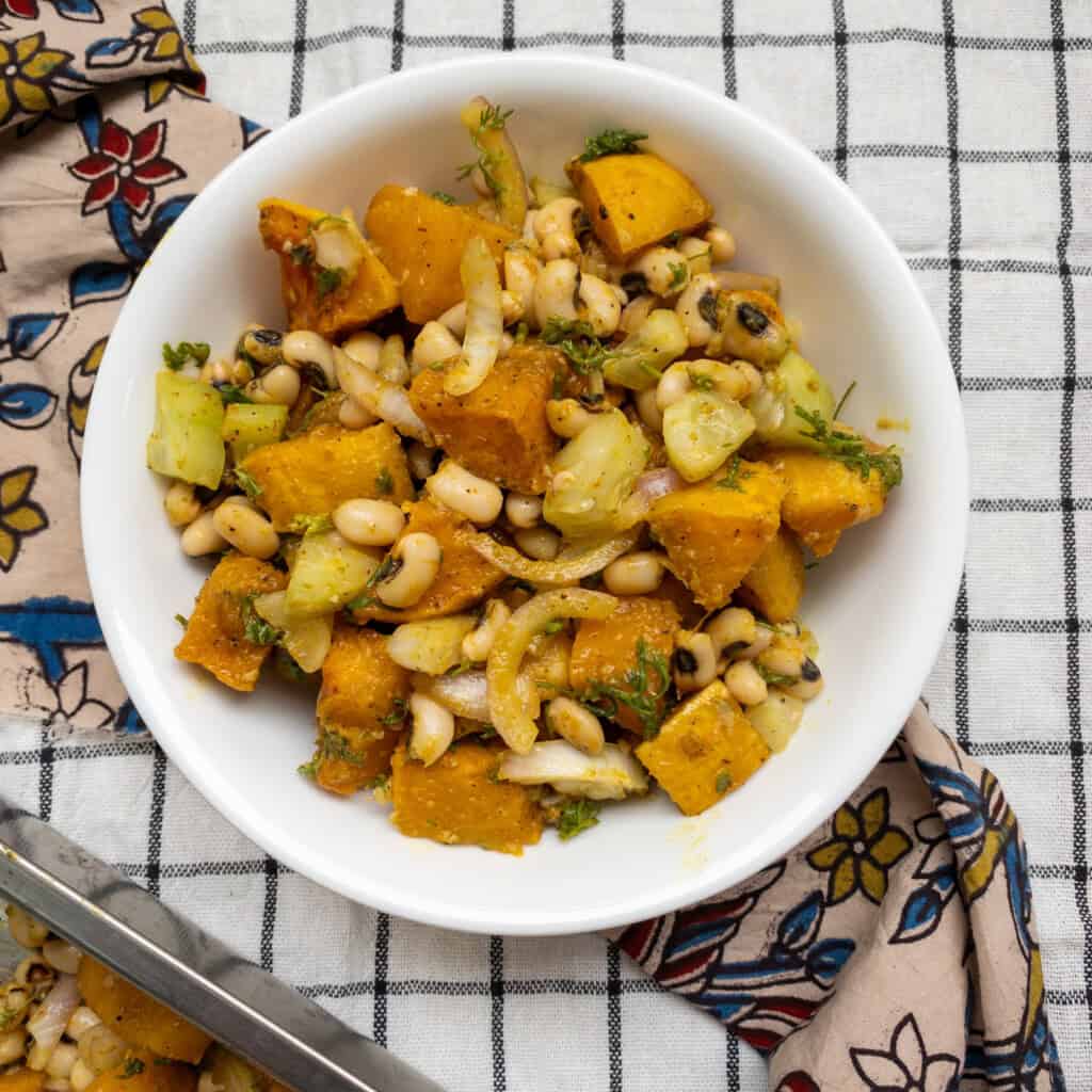 Easy Black-Eyed Peas Salad with Roasted Butternut Squash - Everyday ...