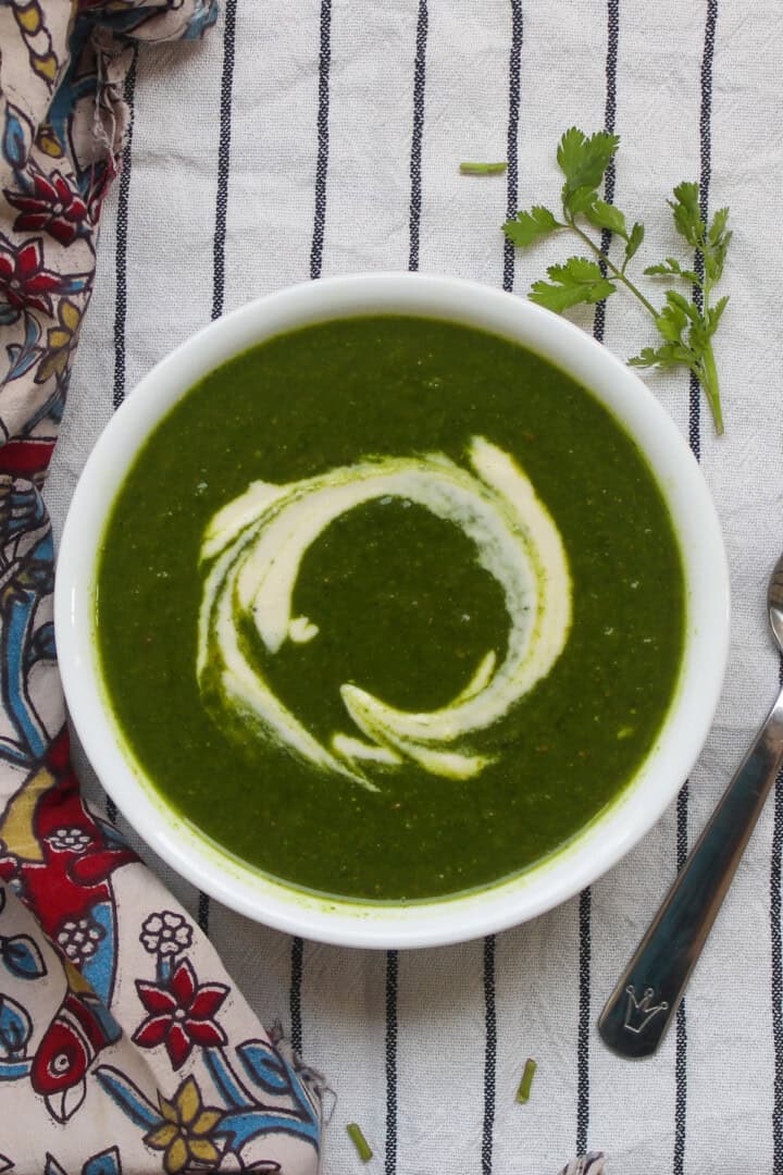 Indian Style Spinach Soup (Palak Shorba) - Everyday Nourishing Foods